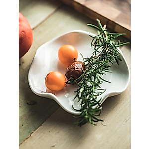 Cormomu Spoon Rest for Stove Top, 5.2" Ceramic Spoon Holder for Kitchen Countertop, Coffee Spoon Rest, Large Cooking Spatula Holder for Spoons, Ladles or Tongs, Housewarming Gifts, White