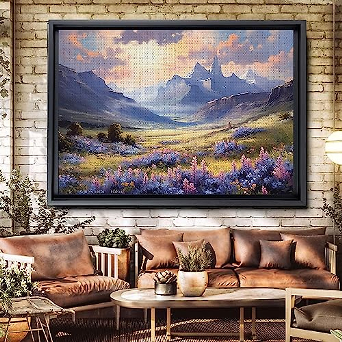 Enchanting Texas, Native Texas Hill Country Bluebonnet Landscape - Fine Art Print Mounted in a White Mat Board