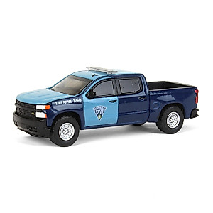Greenlight Collectibles 1/64 2021 Chevrolet Silverado, Massachusetts State Police, Hot Pursuit Series 42 43000-E