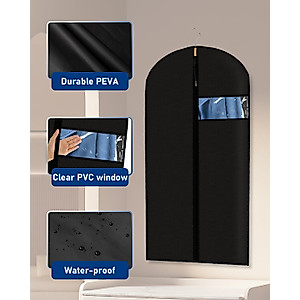 Garment Bags Suit Bags 24 x 43 Inch, 9 Packs Garment Covers for Hanging Clothes on Closet or Travel, PEVA (70GSM) Suit Covers for Storage Suits, T-shirts and Jackets