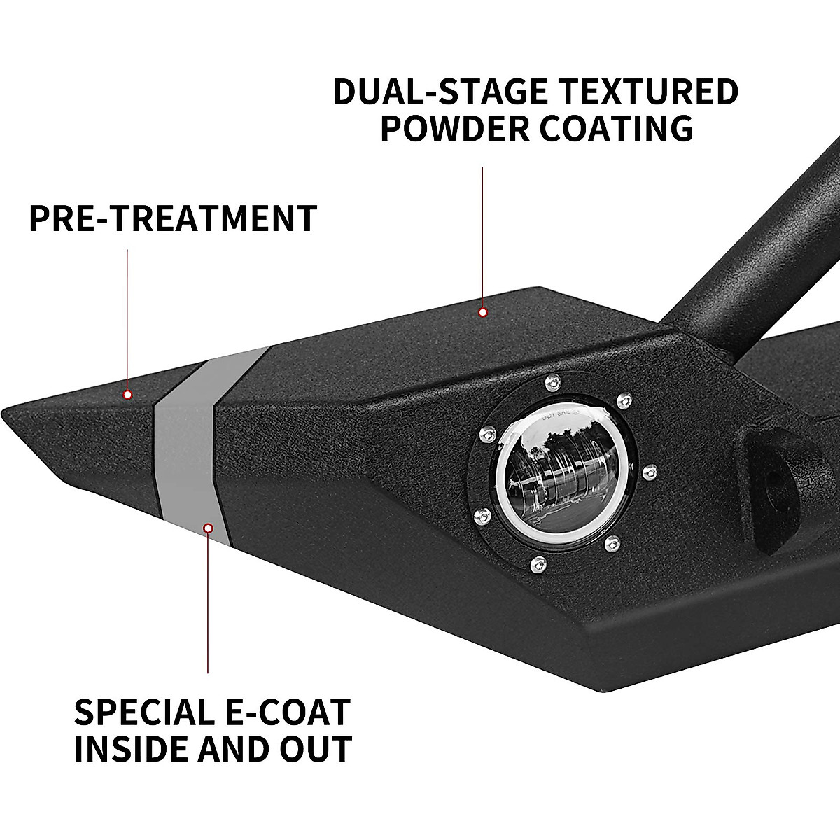LEDKINGDOMUS Front& Rear Bumper with Tire Carrier Compatible with 07-18 Jeep Wrangler JK JKU Rubicon Sahara Sports Model w/ 2x 60W Fog Light, Winch Plate and D-rings Offroad Rock Crawler Bumper