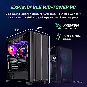 Skytech Gaming Siege Gaming PC Desktop – Intel Core i7 12700F 2.1 GHz, NVIDIA RTX 4070 Ti, 1TB NVME SSD, 16GB DDR4 RAM 3200, 850W Gold PSU, 240mm AIO, 11AC Wi-Fi, Windows 11 Home 64-bit