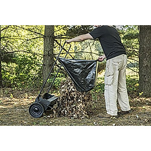 Agri-Fab 45-0218 26-Inch Push Lawn Sweeper, 26 Inches, Black & Greenworks 10 Amp 14” Corded Electric Dethatcher (Stainless Steel Tines)