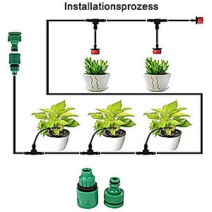 Felicetong 10m Home Garden Patio Misting Micro Flow Drip Irrigation Misting Cooling System with 10pcs Plastic Mist Nozzle Sprinkler for Plant Flower
