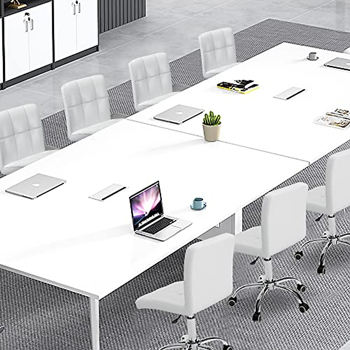 OUTMASTER 360° Office Desk Chair,PU Adjustable Rolling Task Chair with Backrest for Barber,Office,Home, Computer,360° Swivel,Armless