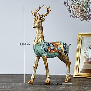 sugutee Large Deer Statue Home Decor, Deer Decor Home Decoration, Deer Figurines and Statues (Chinese)