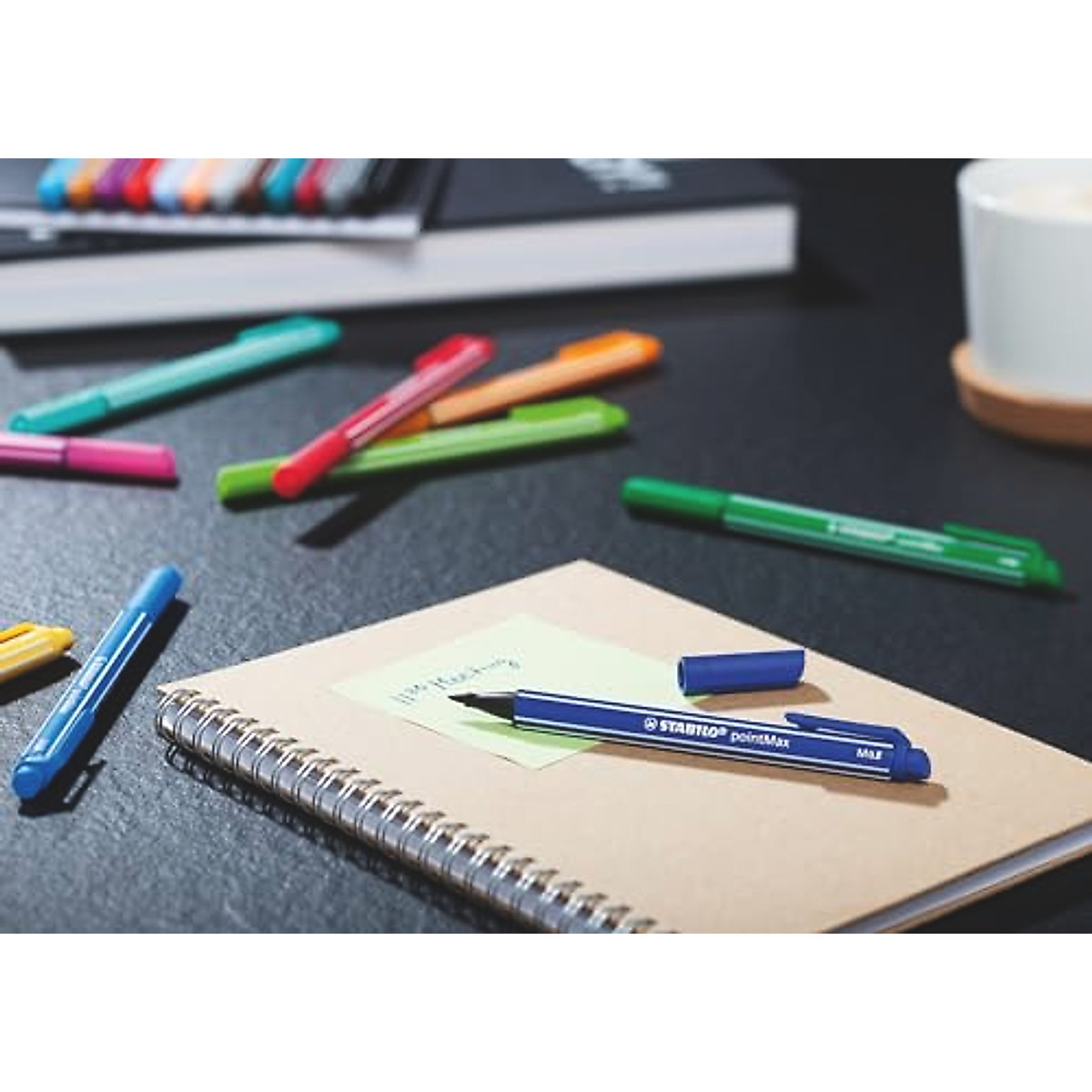 STABILO Nylon Tip Writing Pen pointMax - Pack of 10 - light cold grey