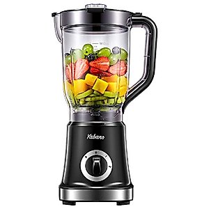 Professional Countertop Blender for High-Speed Shakes, Smoothies, Juicing & More - Crush Ice, Frozen Fruit, and More with 4 Stainless Steel Blades & 60oz Jar - Easy to Clean, Perfect for Kitchen Use (Black)