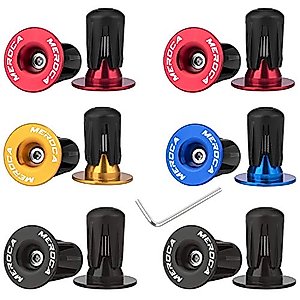 Awpeye 6 Pairs Aluminum Bar End Plugs Handlebar End Plugs Handlebar Caps with Installation Tool for Most Bicycle, Mountain Bike, Road Bike, MTB, BMX(Black/Red/Gold/Blue)