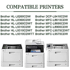 4-Pack (Black Cyan Magenta Yellow) TN431 TN431BK TN431C TN431M TN431Y Compatible Toner Cartridge Replacement for Brother HL-L8360CDWT L9310CDWTT DCP-L8410CDW MFC-L9570CDWT L9570CDW Toner Cartridge