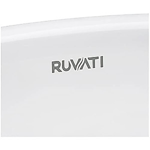 Ruvati 18 x 15 inch Undermount Bathroom Sink White Oval Porcelain Ceramic with Overflow - RVB0618