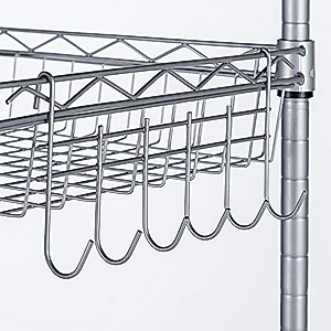 Ynredee 6 Tier Shelving Storage Unit Storage Rack,Adjustable Heavy Duty Metal Shelf Wire Storage Rack for Home Office Garage Kitchen Bathroom Organization