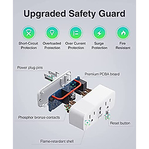 Smart Plug Outlet Extender, WiFi Surge Protector Power Strip+Mini Wi-Fi Plugs Compatible with Alexa and Google Home