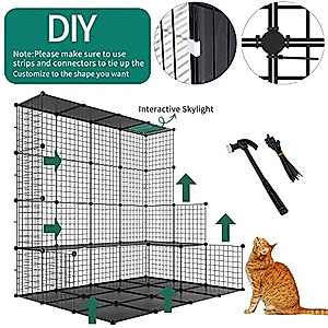 YITAHOME Large Cat Cage Indoor Enclosure Metal Wire 4-Tier Kennels DIY Cat Playpen Catio with Large Hammock for 1-3 Cats