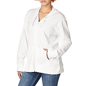 Hanes womens Slub Jersey fashion hoodies, White, X-Large US