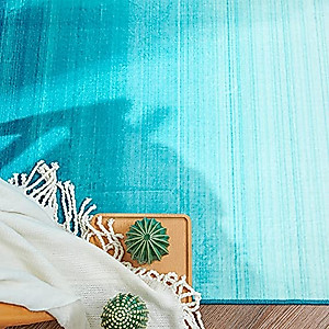 jinchan Area Rug 3x5 Blue Twilight Rug Modern Abstract Entryway Rug Accent Rug Indoor Ombre Print Mat Low Pile Soft Carpet Contemporary Floor Cover for Kitchen Bedroom Decor Non Slip