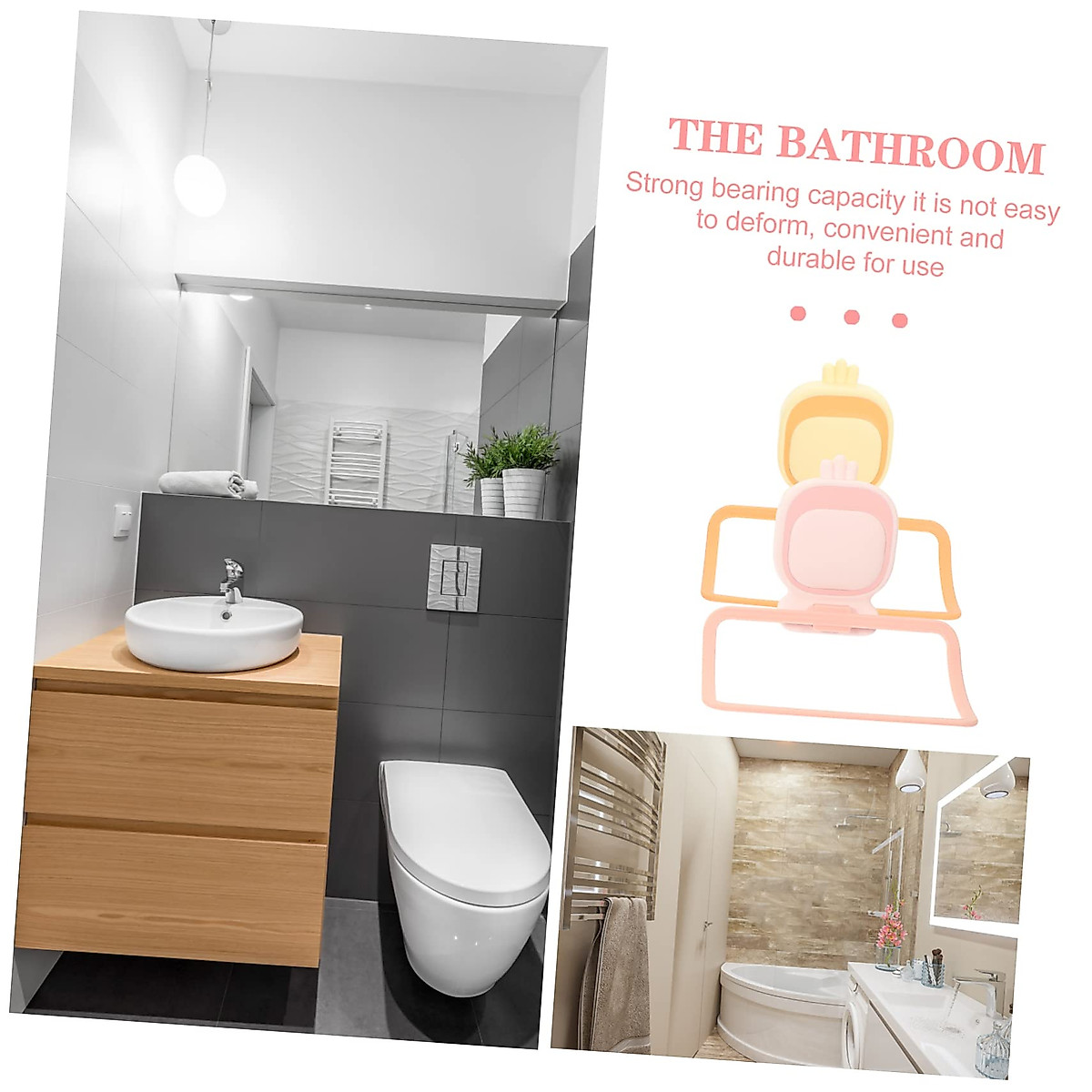 Alipis 6 Pcs Towel rack single towel bar hand towel storage towel ring holder blanket storage for living room wall mounted towel holder towel hanger for bathroom set child no trace pp