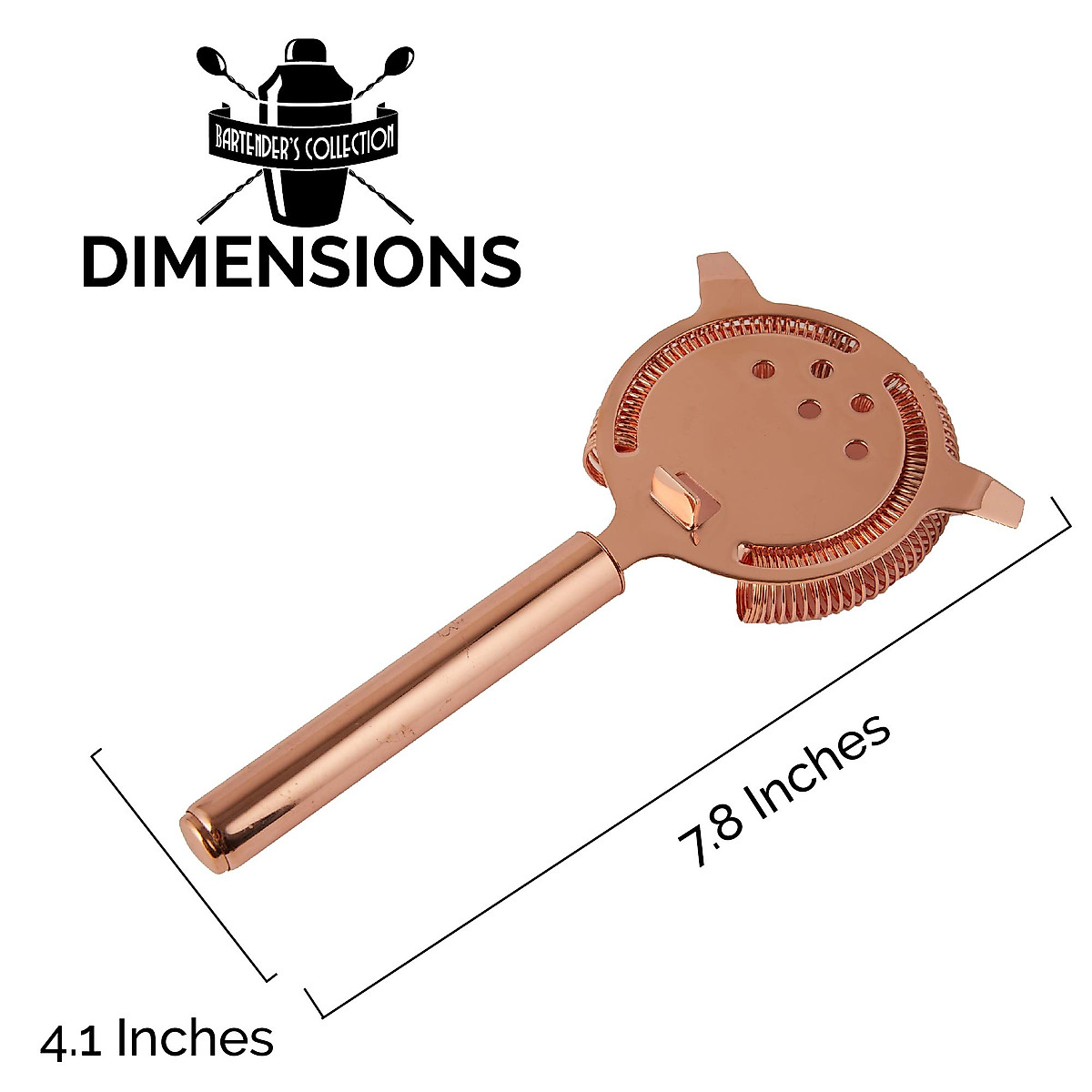 Copper Cocktail Strainer | Stainless Steel Hawthorne Strainer with Copper Finish, Bartender Tool, Easy Use Barware, Part of The Bartender Collection by Root7