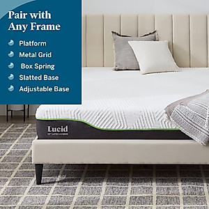 LUCID 10 Inch Latex Hybrid Mattress - Responsive Latex Foam and Encased Springs - Medium Firm Feel - Motion Isolation - Edge Support - Gel Infused - Pressure Relief - Bed in a Box - Full Size