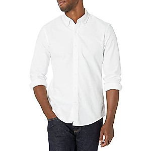 Amazon Essentials Men's Slim-Fit Long-Sleeve Oxford Shirt, White, XX-Large