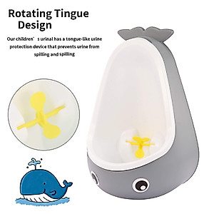 Whale Potty Training Urinal for Boys Urinal Pee Trainer，Toddler Toilet with Aiming Target - Gray