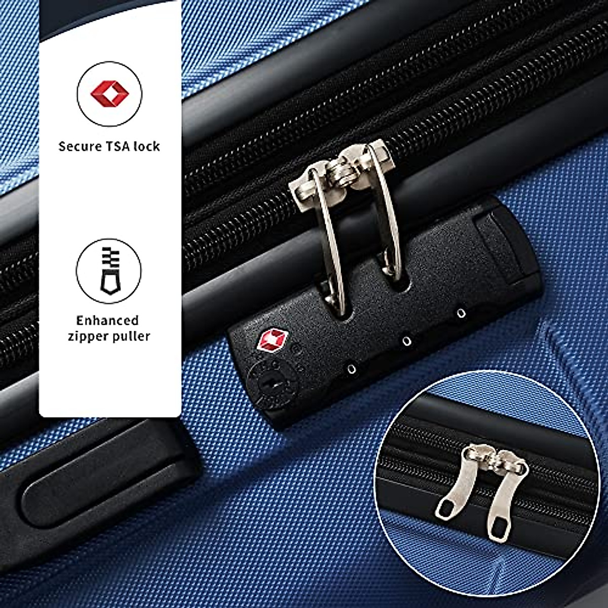 Merax Luggage Sets Clearance with TSA Lock, Expandable 3 Piece Lightweight Suitcase Set 20inch 24inch 28inch (Blue)