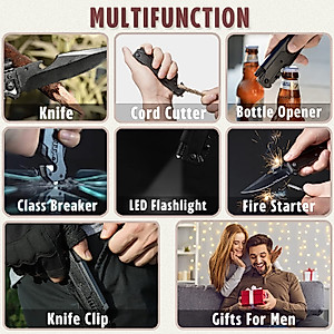 Gifts For Men, Custom Engraved Personalized Pocket Knife With 6 Functions, Gifts For Boyfriend Husband Fiancé Groom Dad Brother Friend Son Groomsmen, Anniversary Birthday Valentines Day Gift For Him