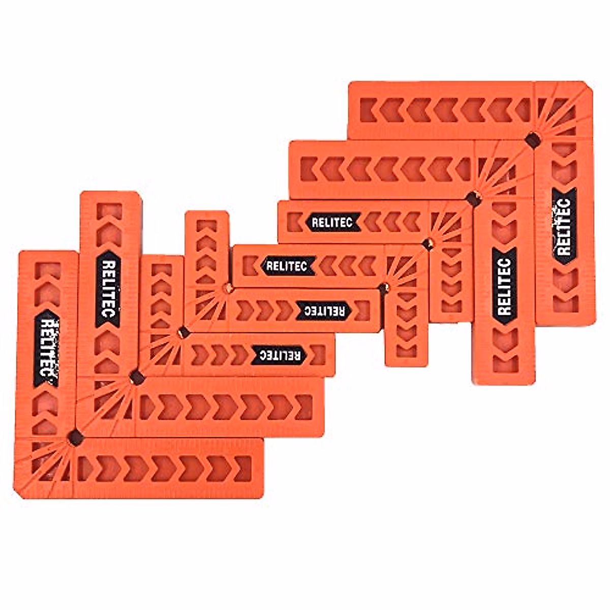 Relitec R 90 Degree Corner Clamp Clamping Squares Woodworking Tools Positioning Squares Right Angle Clamp Wood Clamps for Gluing Cabinets Picture Frames or Drawers Set of 8（3" 4"）