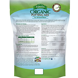 Espoma Organic Potting Soil Mix - All Natural Potting Mix For All Indoor & Outdoor Containers Including Herbs & Vegetables. For Organic Gardening, 8qt. bag. Pack of 1