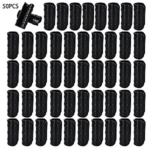50 PCS 1 inch Greenhouse Clamps Clips 26mm Black ABS Snap Clamp Tube Clip Garden Buildings Tube Clip for Greenhouse Film, Sunshade Nets, Frame Shelters (Outer Ø 1.26”inner Ø 1”)