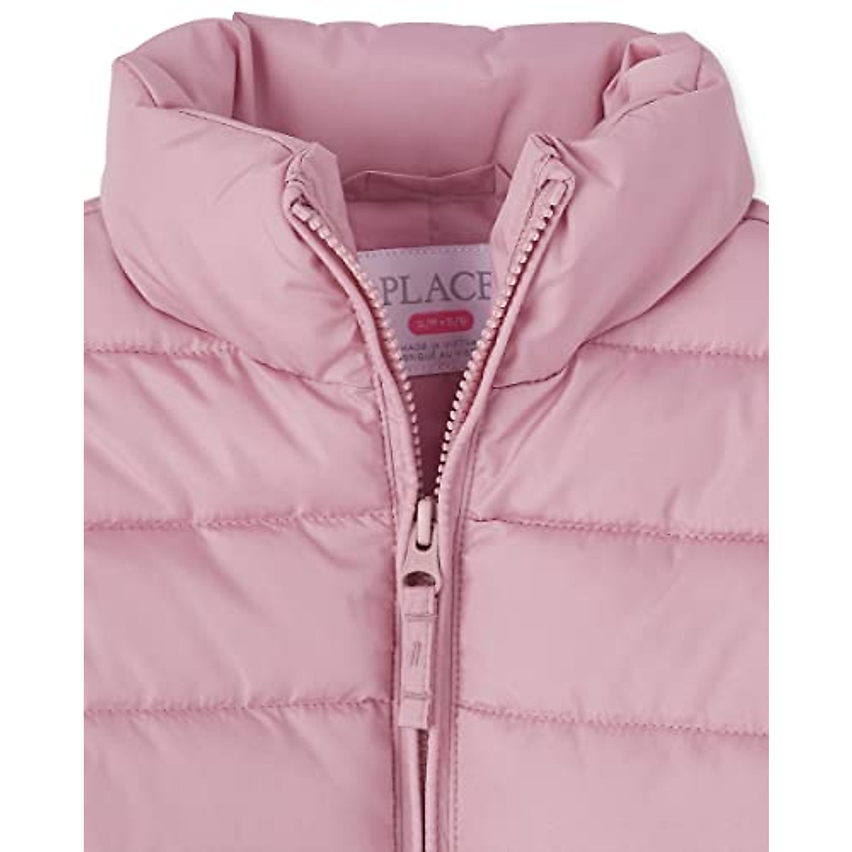 The Children's Place Girls' Medium Weight Puffer Jacket, Wind, Water-Resistant, Rose Quartz, Medium (7/8)