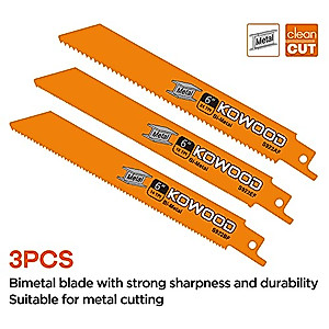 6-Inch Metal/Wood Saw Blades for Reciprocating/Sawzall Saws by KOWOOD for Dewalt,Bosch, Black & Decker, Makita, 6 PCS
