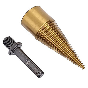 Drill Screw Cone Wood，Firewood Split Drill Bit Round Shank High Speed Steel Wood Cone Punch Accessories 32mm