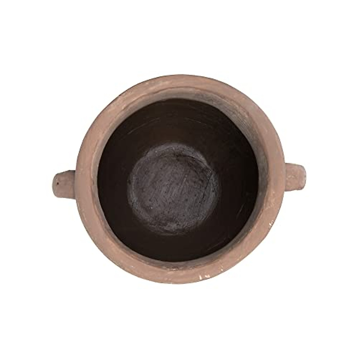 Creative Co-Op Large Orange & Whitewashed Terracotta Urn, 14 Inch High, Orange