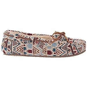 Minnetonka Womens Mosaic Cally Moccasin, Cream Mosaic, Size 8
