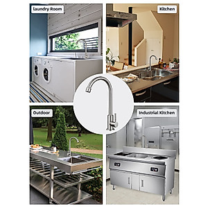 Cold Water Only Faucet SUS304 Stainless Steel Faucet for Kitchen Sink