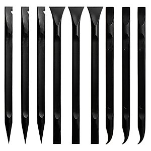 Domthent 9PCS Plastic Scraper Tool,Lottery Ticket Scratcher Tool,Multipurpose Label Scraper for Tight Spaces,Scratch Free Plastic Scraper for Remove Stickers, Food, Dirt, Labels, Oil Stains(Black) (9)