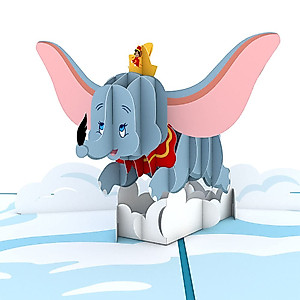 Lovepop Disney Dumbo 3D Birthday Pop Up Card, Teal, 5" W x 7" H, Blank Envelope Included