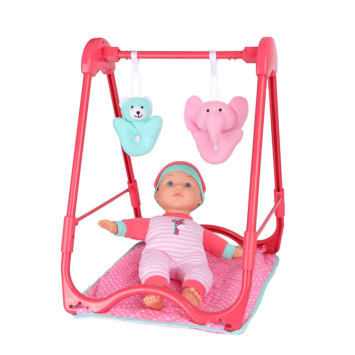 Dream Collection, Baby Doll 4-in-1 High Chair Play Set - Lifelike Baby Doll and Accessories for Realistic Pretend Play, Posable Soft Toy - 12”
