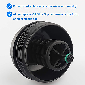 Oil Filter Housing Cap, Replace 041-0003, 11427525334, 11 42 7 525 334 Compatible with BMW 128i 135i 320i 328i 328xi 330i 335i 525i 528i 530i 535i X1 X3 X5 X6 Z4 - E60 E70 E90 E92 E93 F10 F30, More