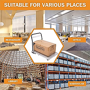 LKFDFIA Platform Truck Cart, Foldable Push Cart 780 Lbs Aluminum Dolly Cart Large Size Heavy Duty Moving Cart for Home,Groceries,Garage,Factories(36.5" L X 24" W)