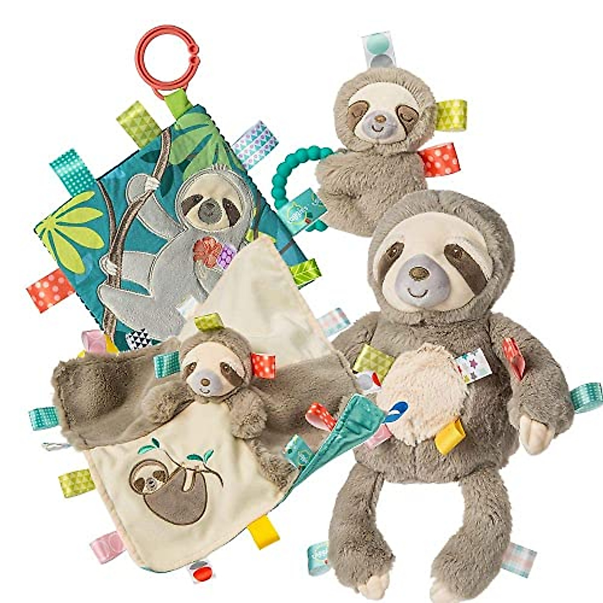 Taggies Soothing Sensory Stuffed Animal Security Blanket, Molasses Sloth, 13 x 13-Inches