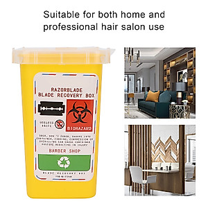 Sharps Disposal Container, Disposal Blade Container Barbershop Hair Salon Shaving Knife Blade Disposal Collect Box(yellow)