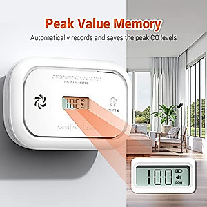 Jemay Carbon Monoxide Detector Alarm, CO Detector with Digital LCD Display, Replaceable Battery Carbon Monoxide Detectors for Home and Depot, 3 LED Lights Carbon Monoxide Alarm, 1-Pack