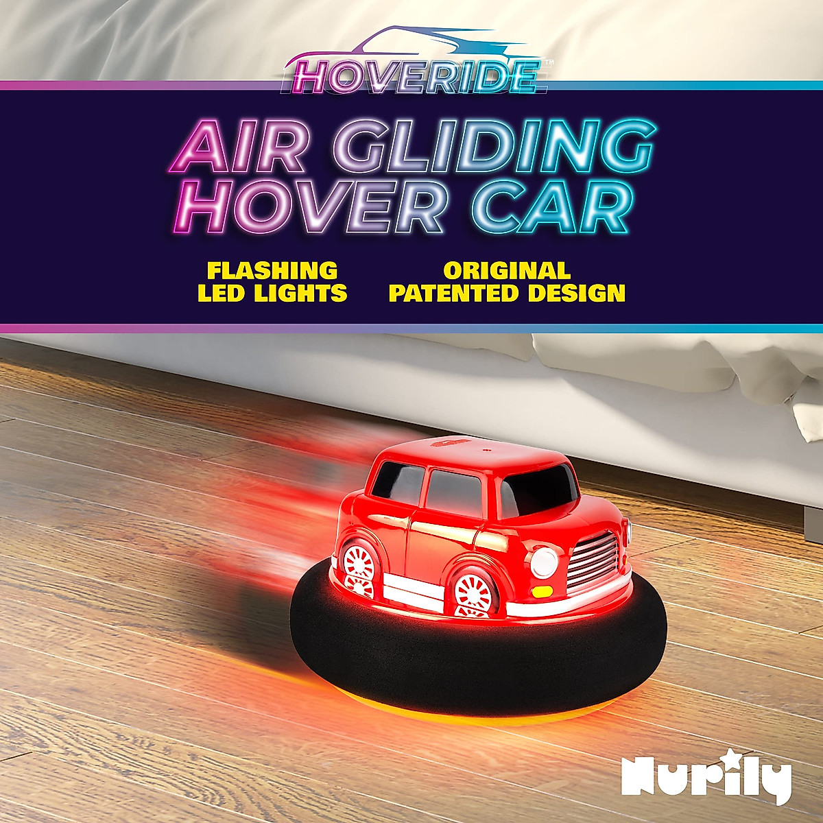 Nurily Air Gliding Toy Car for Boys - Red Cars Indoor Toys for Toddlers and Kids Ages 3 4 5 6 Year Old Boys, Unique Patented Design, Birthday Boy Gifts, Party Gift Ideas