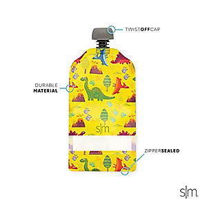 Simple Modern Reusable Baby Food Pouches for Toddlers | BPA Free Plastic, Food Safe, Freezer Safe | Refillable for Applesauce Yogurt & Puree Squeeze Pouch | 10 pack | 5oz | Assorted