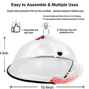 TMKEFFC Smoking Cloche Dome Cover 10 Inches Lid + 4 Pack Natural Wood Chips Set for Smoking Gun Food Drinks Cocktail Smoker