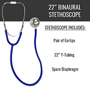 MABIS MatchMates Aneroid Sphygmomanometer and Dual Head Stethoscope Combination Home Blood Pressure Kit with Calibrated Nylon Cuff, Professional Quality, Carrying Case, Royal Blue