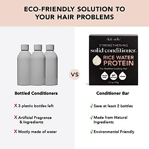 Kitsch Rice Bar Shampoo and Conditioner Bar for Hair Growth | Rice Shampoo Bar & Conditioner Bar for Strengthening, Cleansing & Moisturizing | Vegan Rice Water Shampoo Bar & Conditioner Soap, 2pc Set