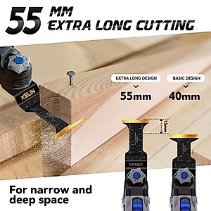 18 PCS Titanium Oscillating Tool Saw Blades with Stainless Steel Scraper and Semicircle Blades Kit, Universal Multi Tool Blades for Light Metal Sheet Pipe and Wood (NOT for Star Lock Interface)